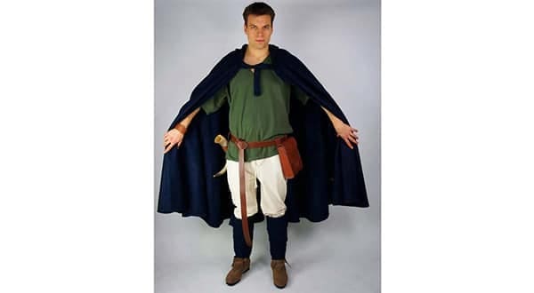 Short Hood Wool Cloak: Blue | Wool Cloaks | Wyrdraven Cloaks