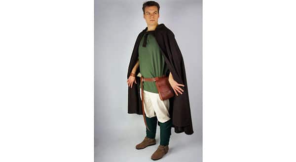 Short Hood Wool Cloak: Brown | Wool Cloaks | Wyrdraven Cloaks